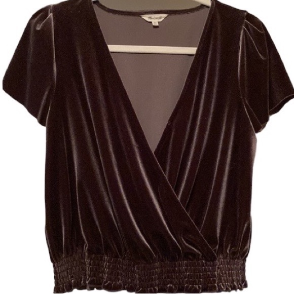 Madewell | Tops | Madewell Velvet Smocked Crossover Top | Poshmark